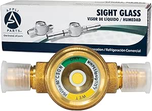 Appli Parts APSG-14A Visor de Liquido 1/4 pulg Flare e Indicador de Humedad con conexiones Rosca ...