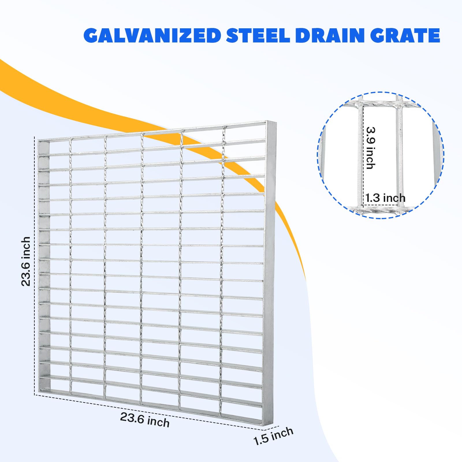 Yard Drain 23.6x23.6 Drain Grate, B125 Class Sewer Grate, Weather Drain ...