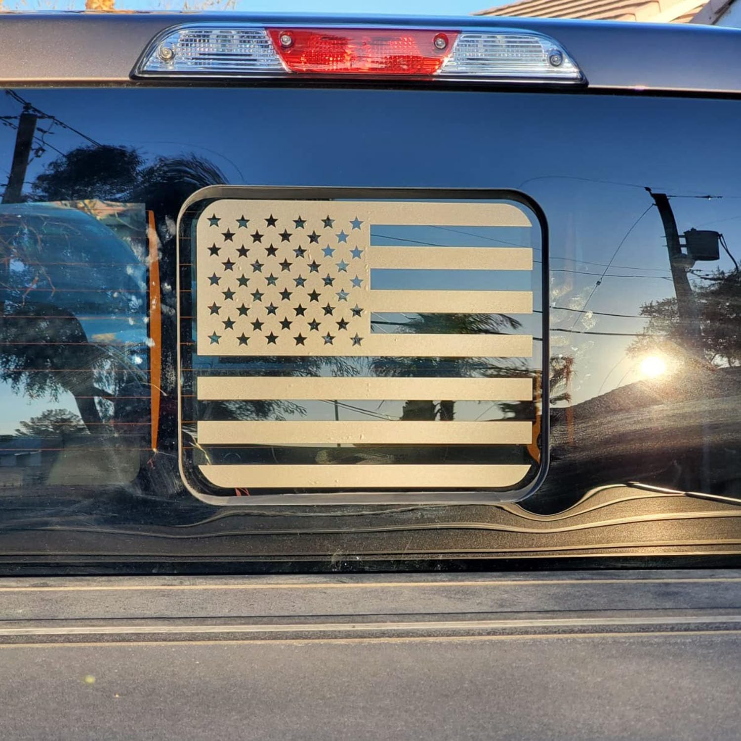Amazon.com: Rear Middle Window American Flag Decal for Ford F150 F250 ...