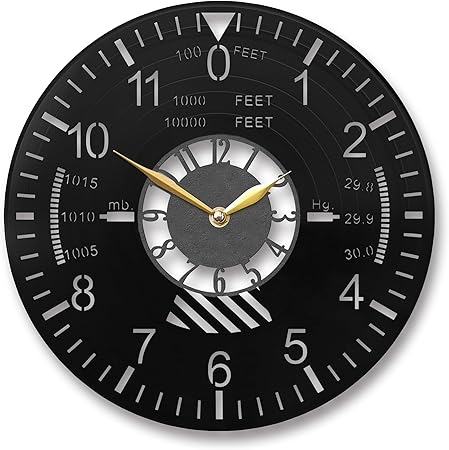 Amazon.com: IndieClock Airplane Altimeter Clock - Aviation Wall Decor ...