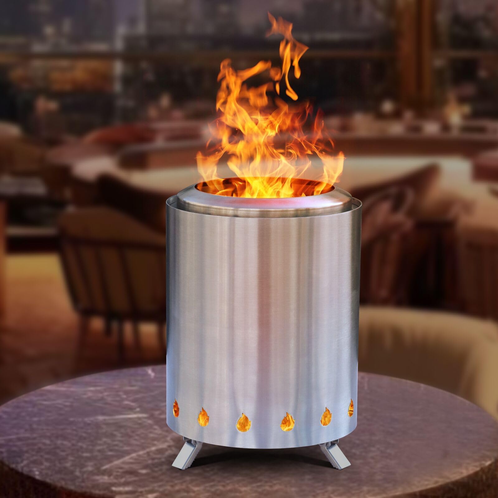 Amazon.com : Goallim Tabletop Fire Pit with Stand, Portable Fire Pit ...