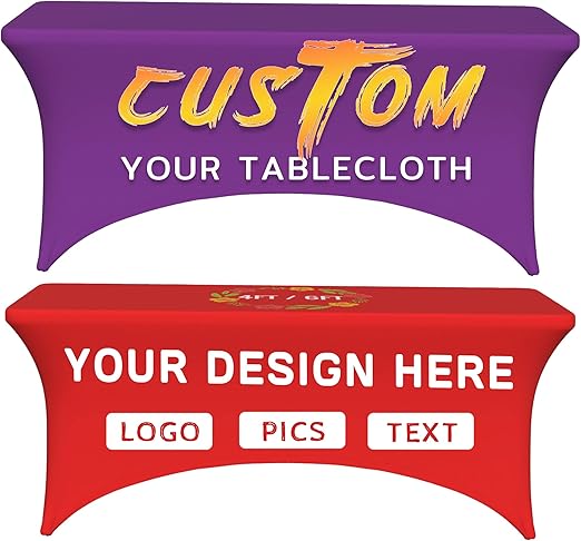 Amazon.com: Custom Table Cloth Cover with Business Logo Text, Custom ...