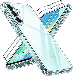Amazon.com: ivoler 3-in-1 Clear Case for Samsung Galaxy A16 5G with 2 Pack Tempered Glass Screen ...