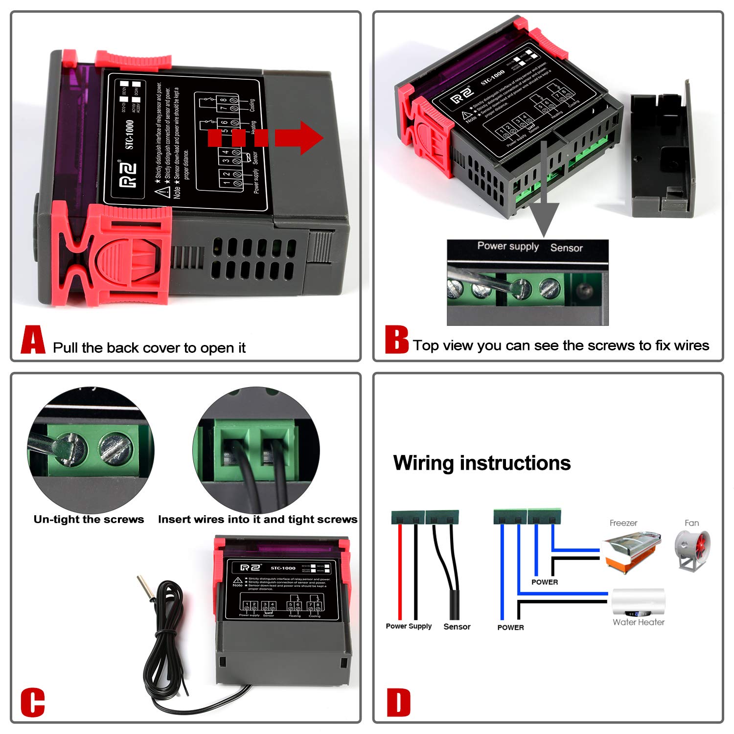 Digital Temperature Controller Centigrade Thermostat Ac 110 220v 10a Temp Control