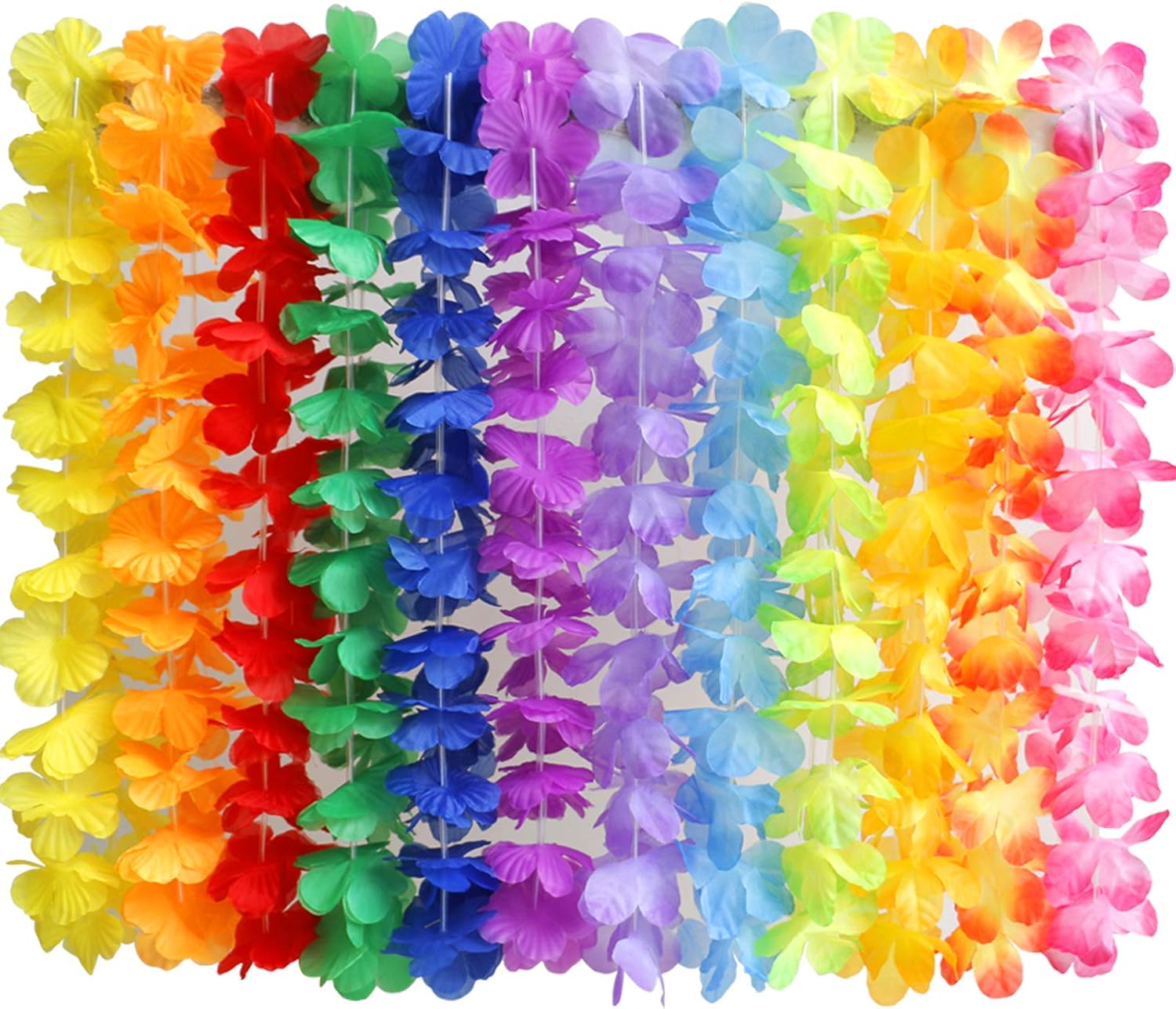 Myamy 50 unidades tropicales Luau Leis Flower Lei favores de fiesta ...