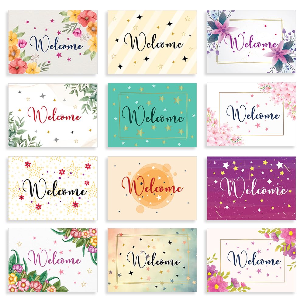 Papa Prints Pack of 24 Welcome Cards (149 x 105 mm) Blank Greeting ...