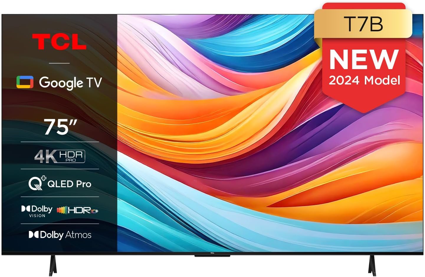 TCL TV QLED 75T7B 4K HDR Pro 75’’ avec Google TV et système sonore Dolby Atmos, Compatible avec ...
