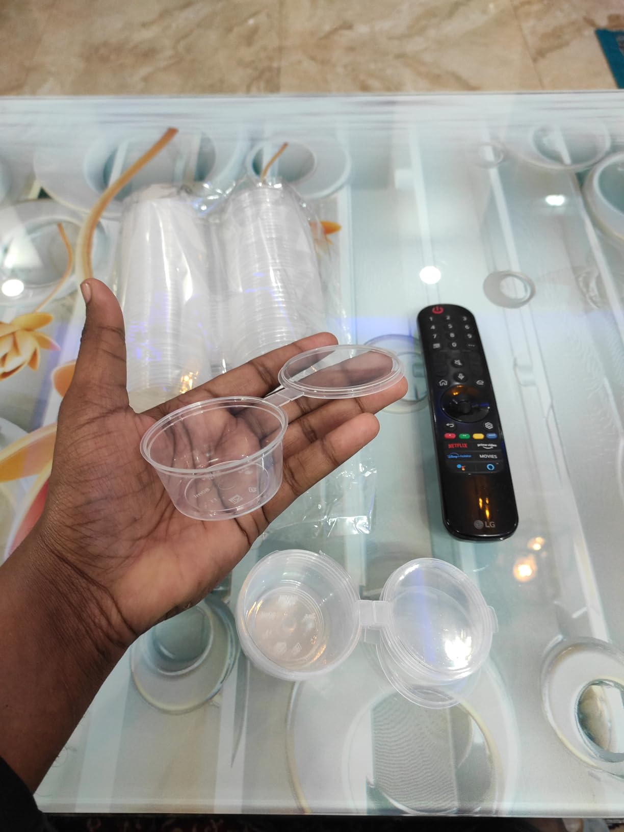 Buy Best We Sell Mini 50Ml Plastic Cup With Attached Lid|Small Size ...