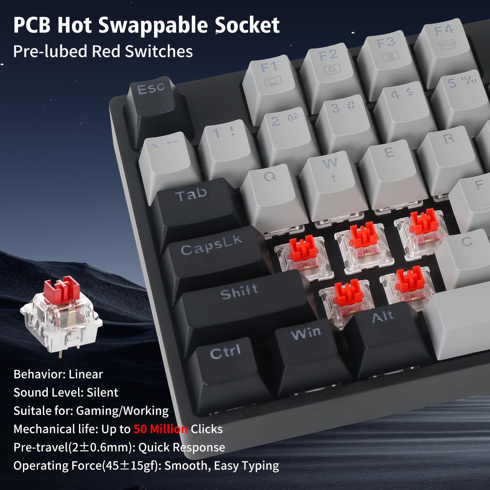 Snapklik.com : Z-14 Wired Mechanical Gaming Keyboard 104 Key, Red ...