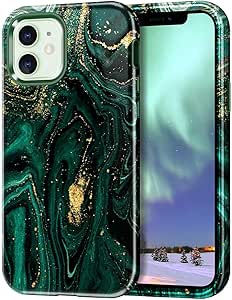Amazon.com: Btscase iPhone 12/12 Pro Case, Heavy Duty Three Layer Marble Shockproof Full Body ...
