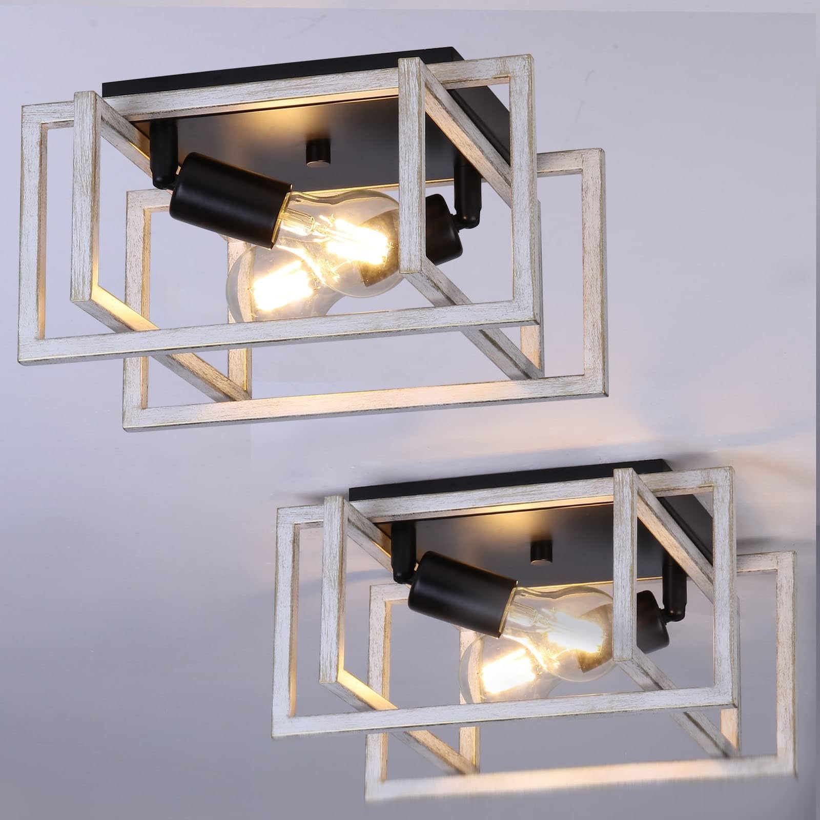 2 Pack Industrial Ceiling Light Fixtures,Hallway Light Fixtures, 2 ...