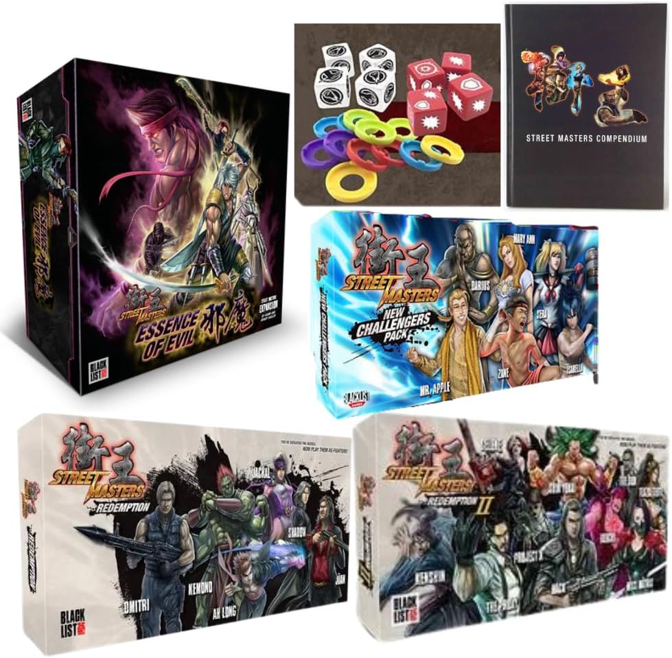 Blacklist Games Street Masters The Board Game Bundle: Essence of Evil Expansion, Compendium Book ...