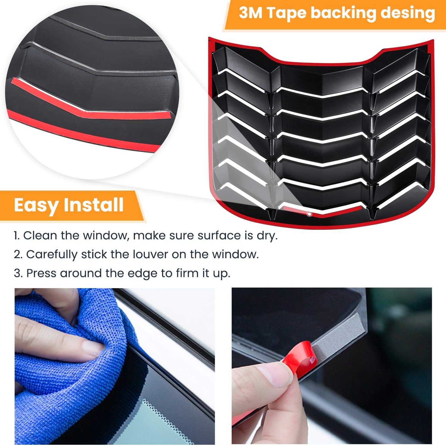 E-cowlboy Rear Window Louver Windshield Sun Shade Cover GT Lambo Style ...