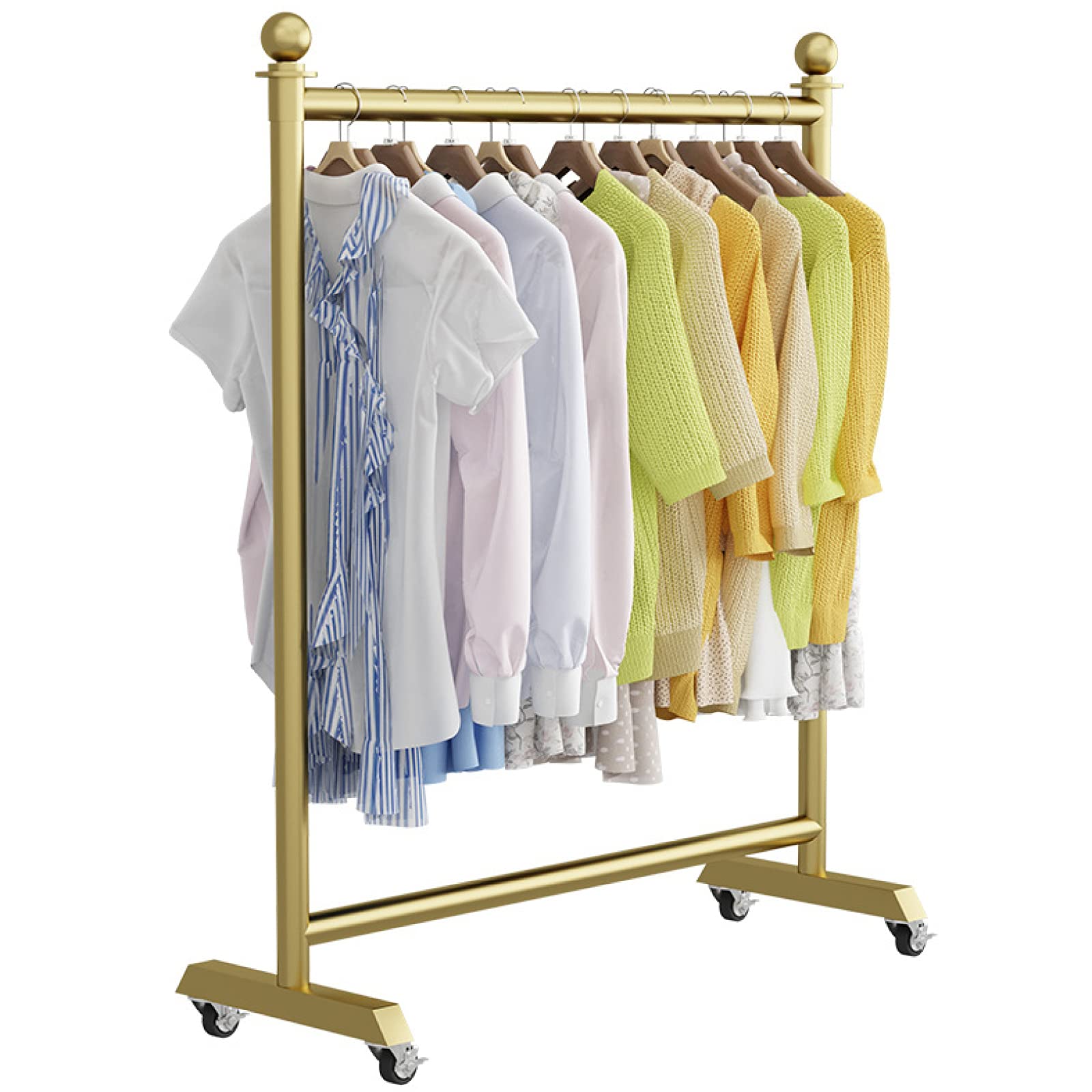 Buy GAOYH Moden Metal Clothes Rack, Simple Heavy Duty Metal Rolling ...