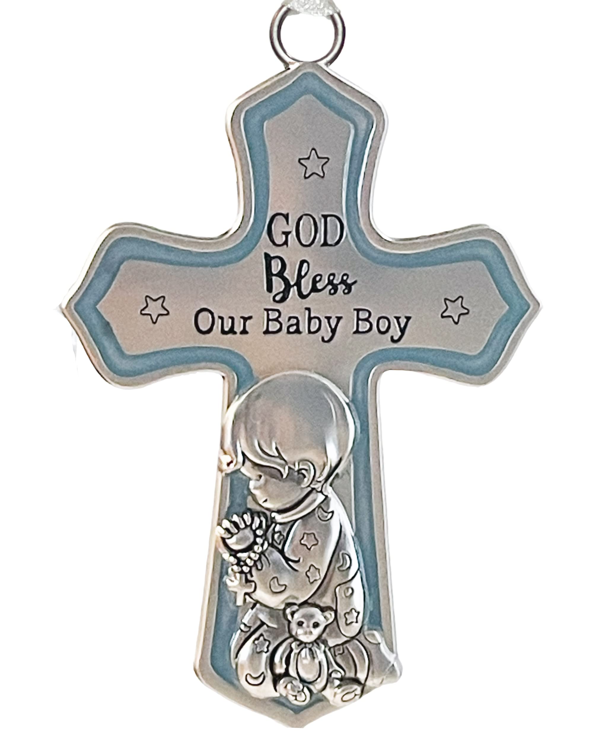 Baby Boy Christening Cross Personalised Christening Gift Set For Boys