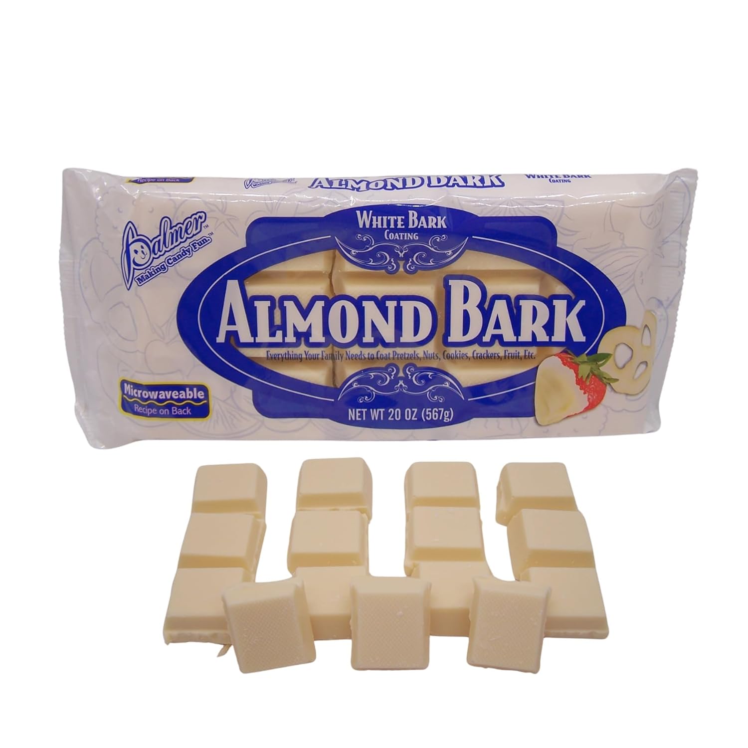 Amazon.com : Palmer Almond Bark, Milk Chocolate Flavored, White ...