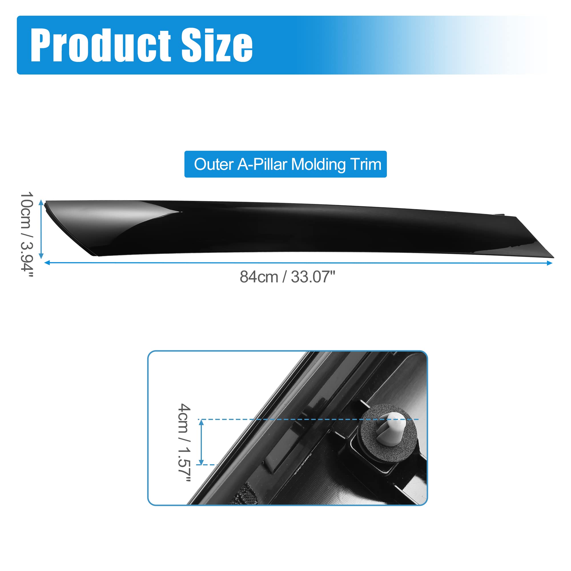 X AUTOHAUX Pair Windshield A-Pillar Trim Panel for Kia Soul 2010-2013 ...