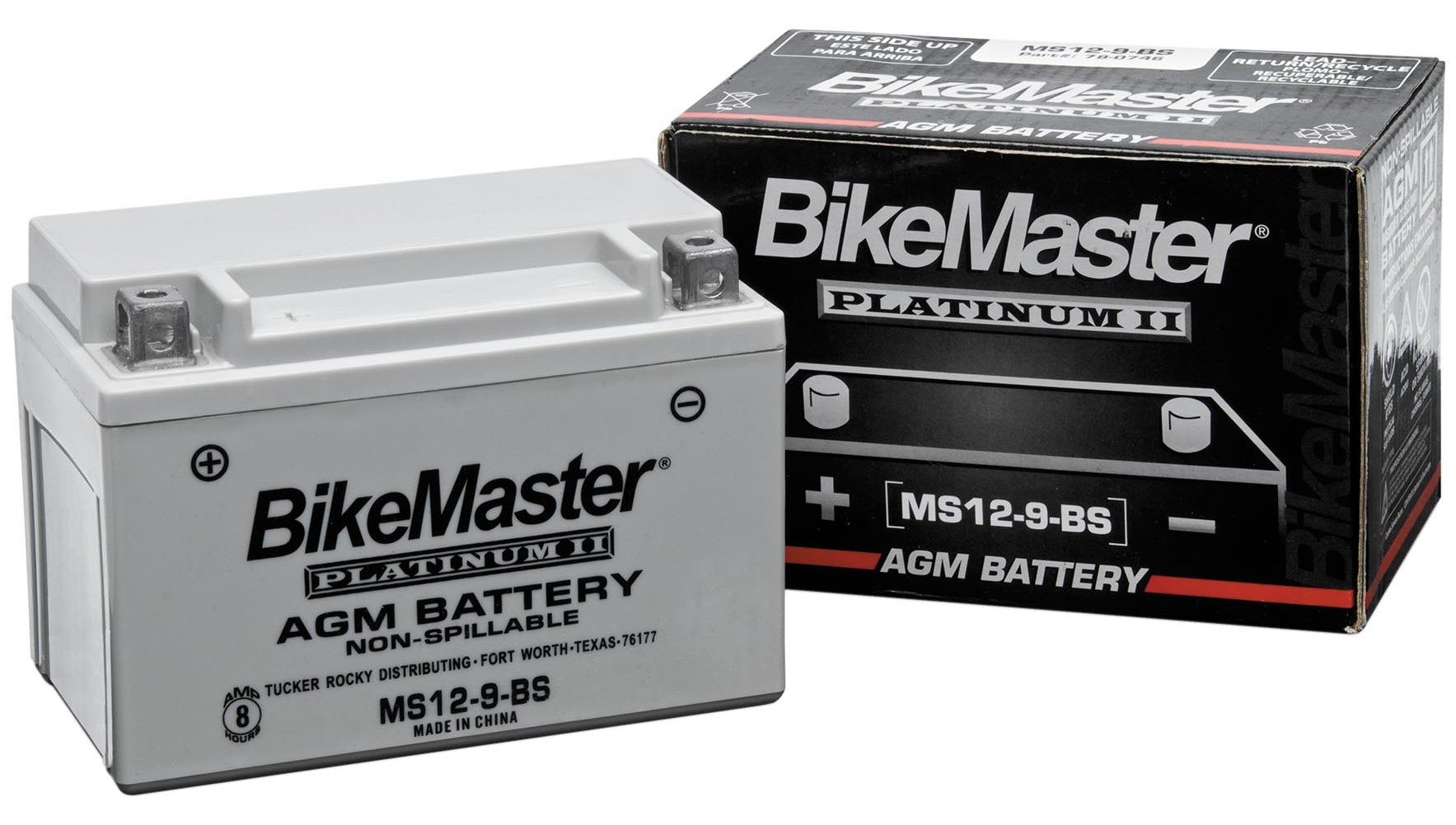Amazon.com: BikeMaster MS12-7B-BS BM AGM Platinum II Motorcycle Battery ...