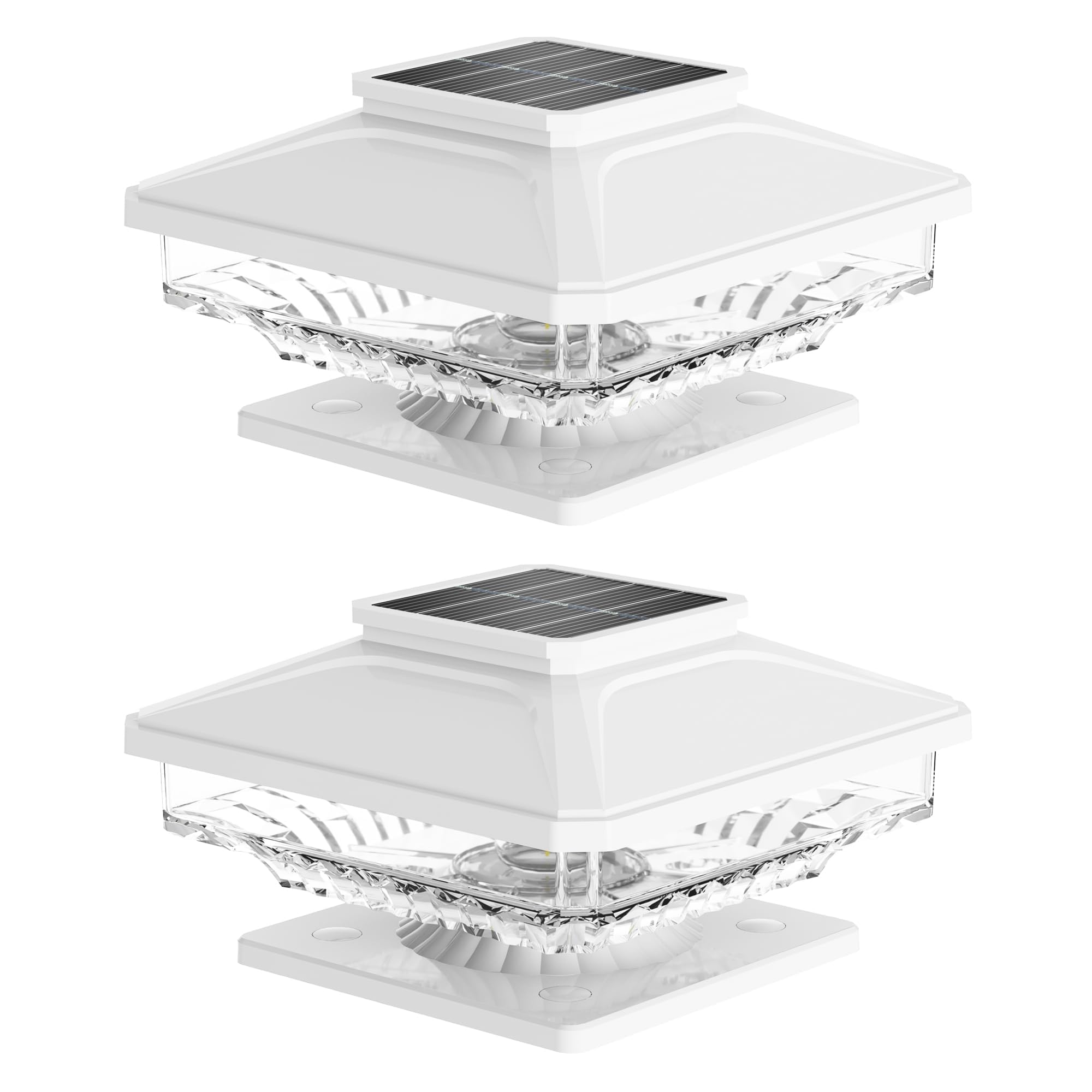 Snapklik.com : Solar Post Cap Lights 2 Pack, Bright White Solar Post ...