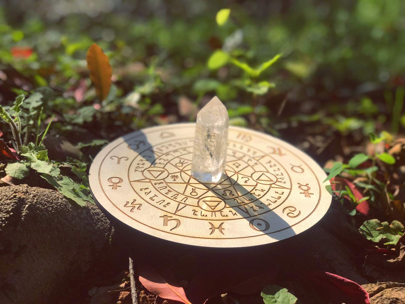 Buy OKDOKEY 7.8" Mandala Witches Runes Wood Engraved Board, Zodiac ...