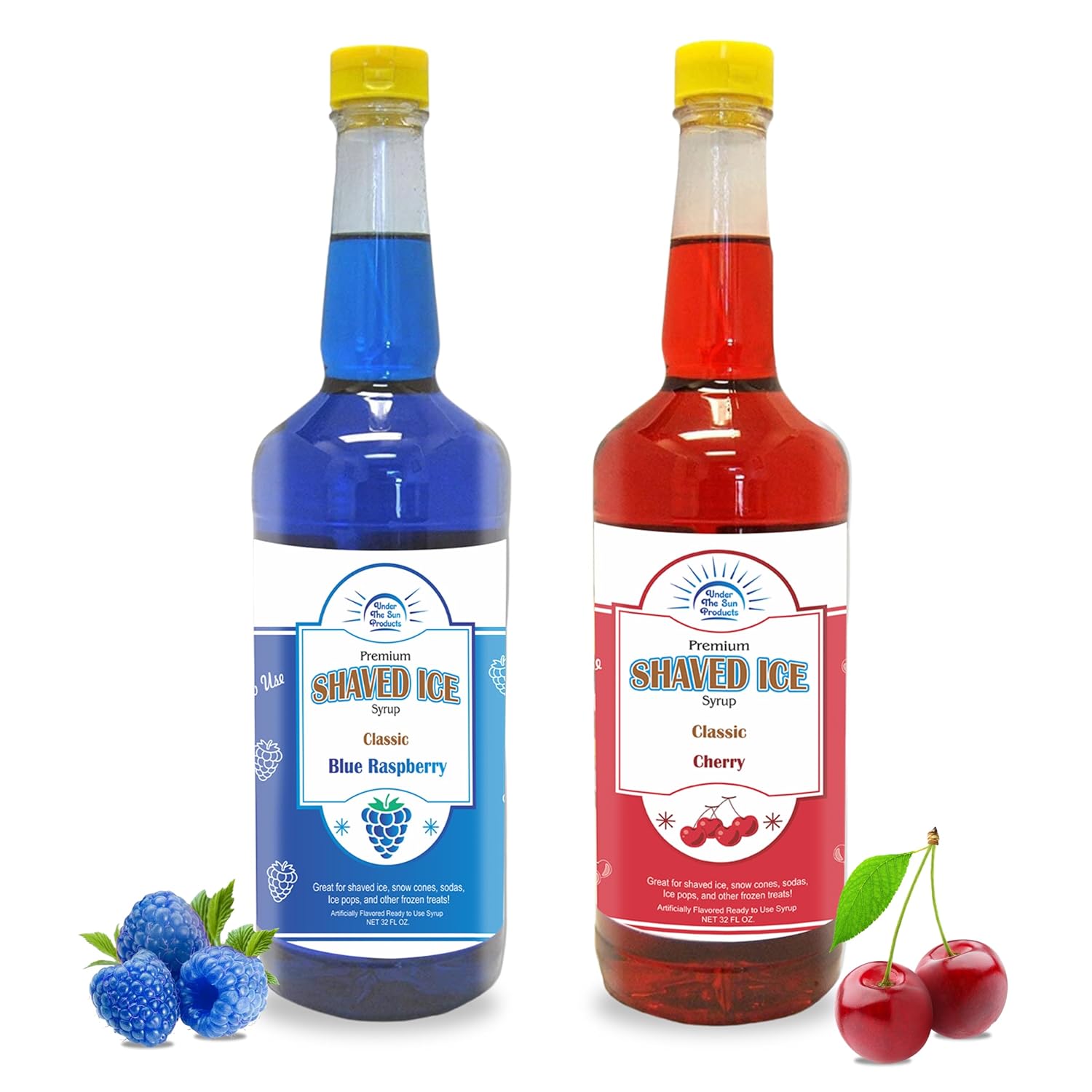 Amazon.com: Snow Cone Syrup Blue Raspberry and Cherry -1 Quart (32oz ...