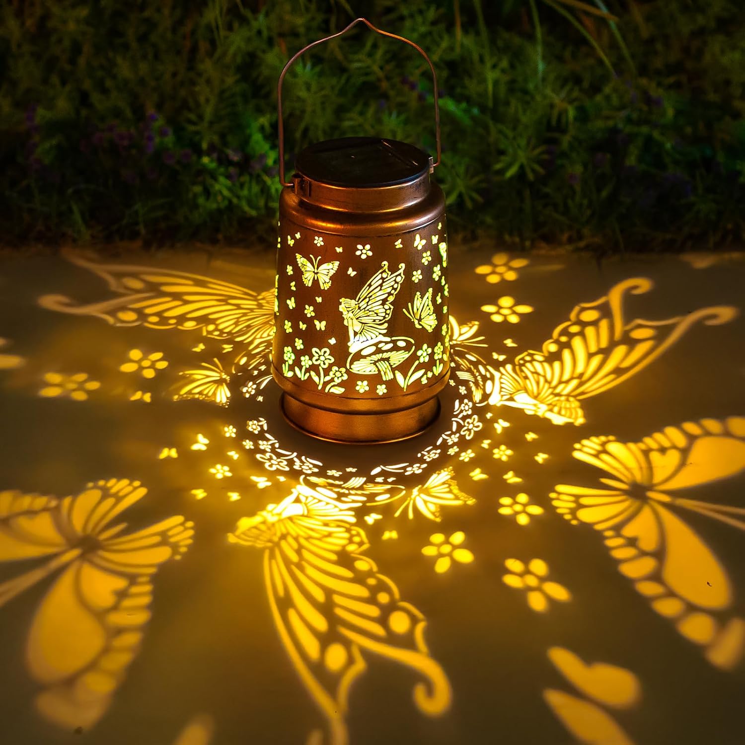 Amazon.com: Fairy Solar Lanterns Outdoor Waterproof Hanging Butterfly ...