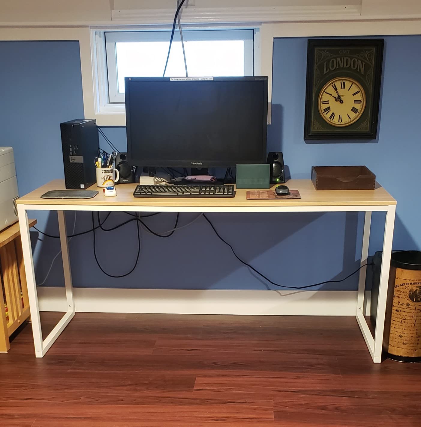 $28/mo - Finance ZINUS Jennifer 55 Inch White Frame Desk / Computer ...