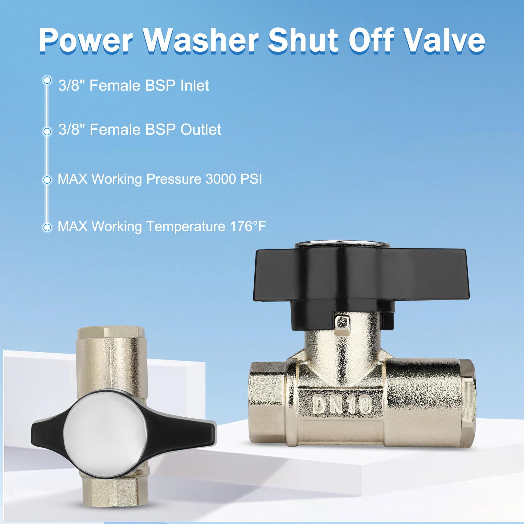 Snapklik.com : 3/8” DN10 Ball Valve For Pressure Washer Gun, High ...