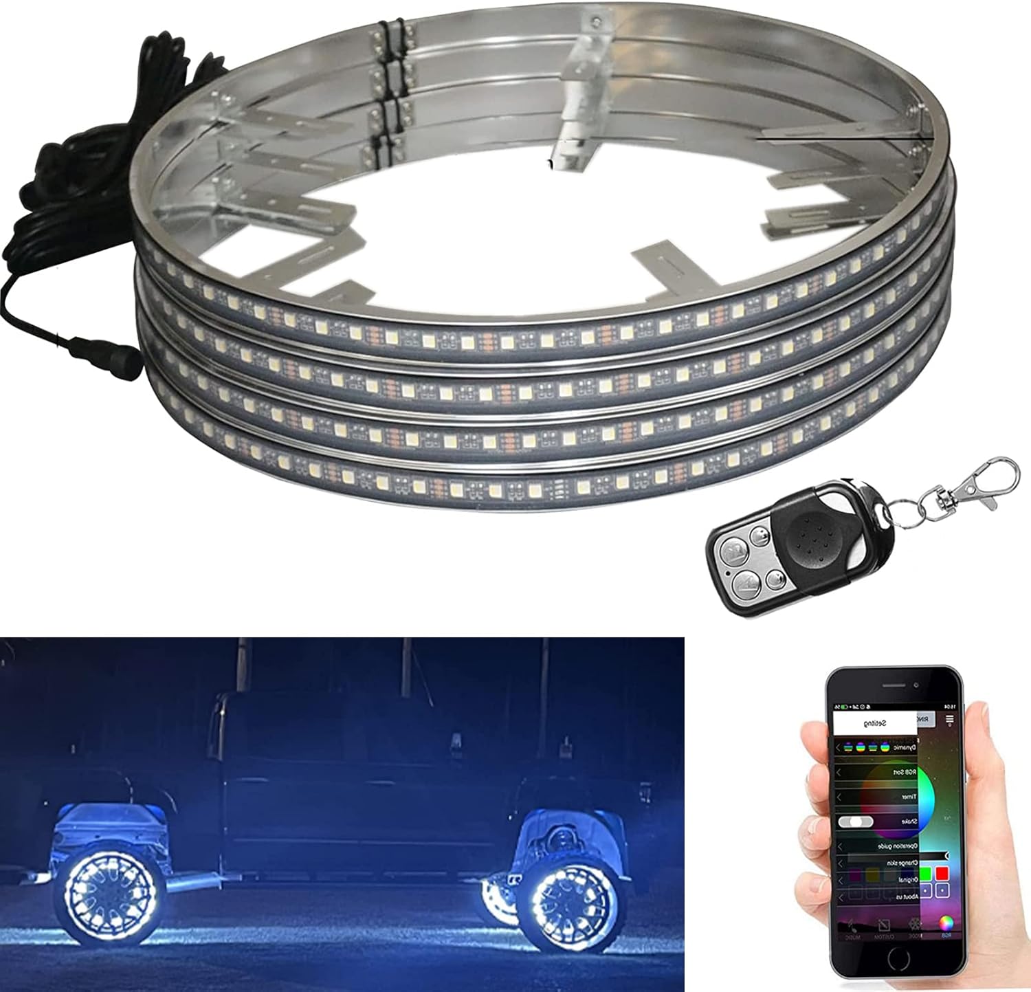Amazon.com: JXOFROAD 15.5" RGBW Wheel Rim Light Auto Ring Lights,288 ...