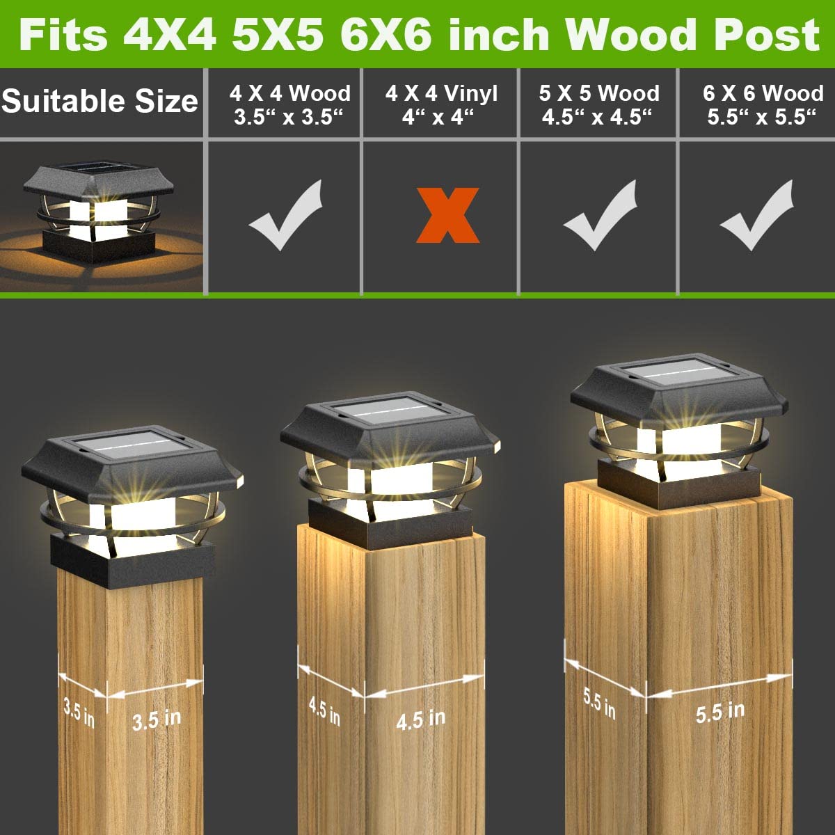 Snapklik.com : Metal Solar Post Lights Outdoor LED Deck Fence Patio Cap ...