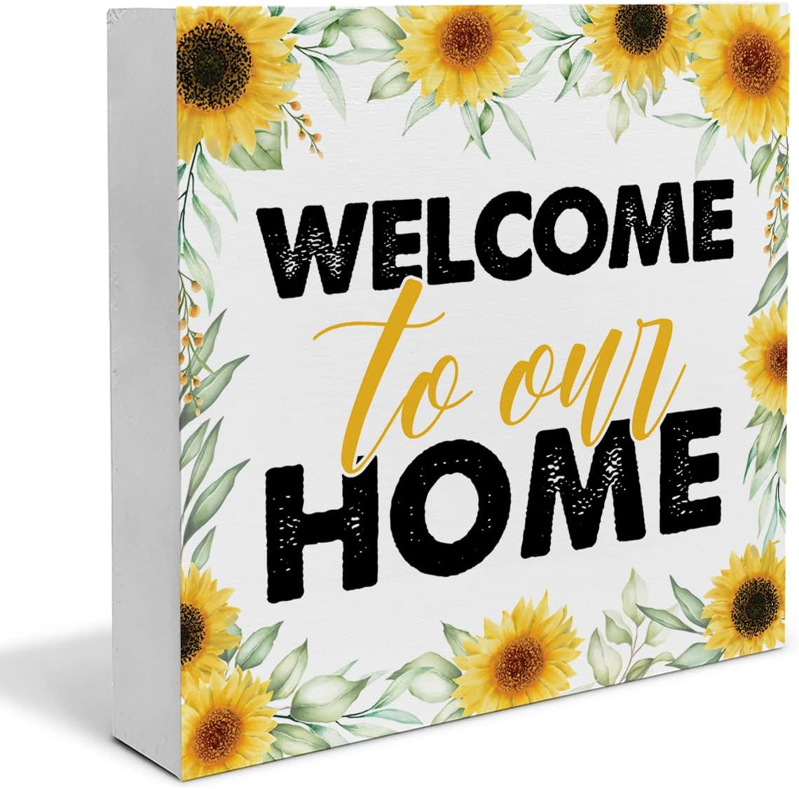 Amazon.com: Welcome Sign Wood Box Sign Art Desk Decor Welcome to Our ...