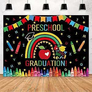 Amazon.com: MEHOFOND 7x5ft Preschool Graduate Backdrop Banner for Kids ...