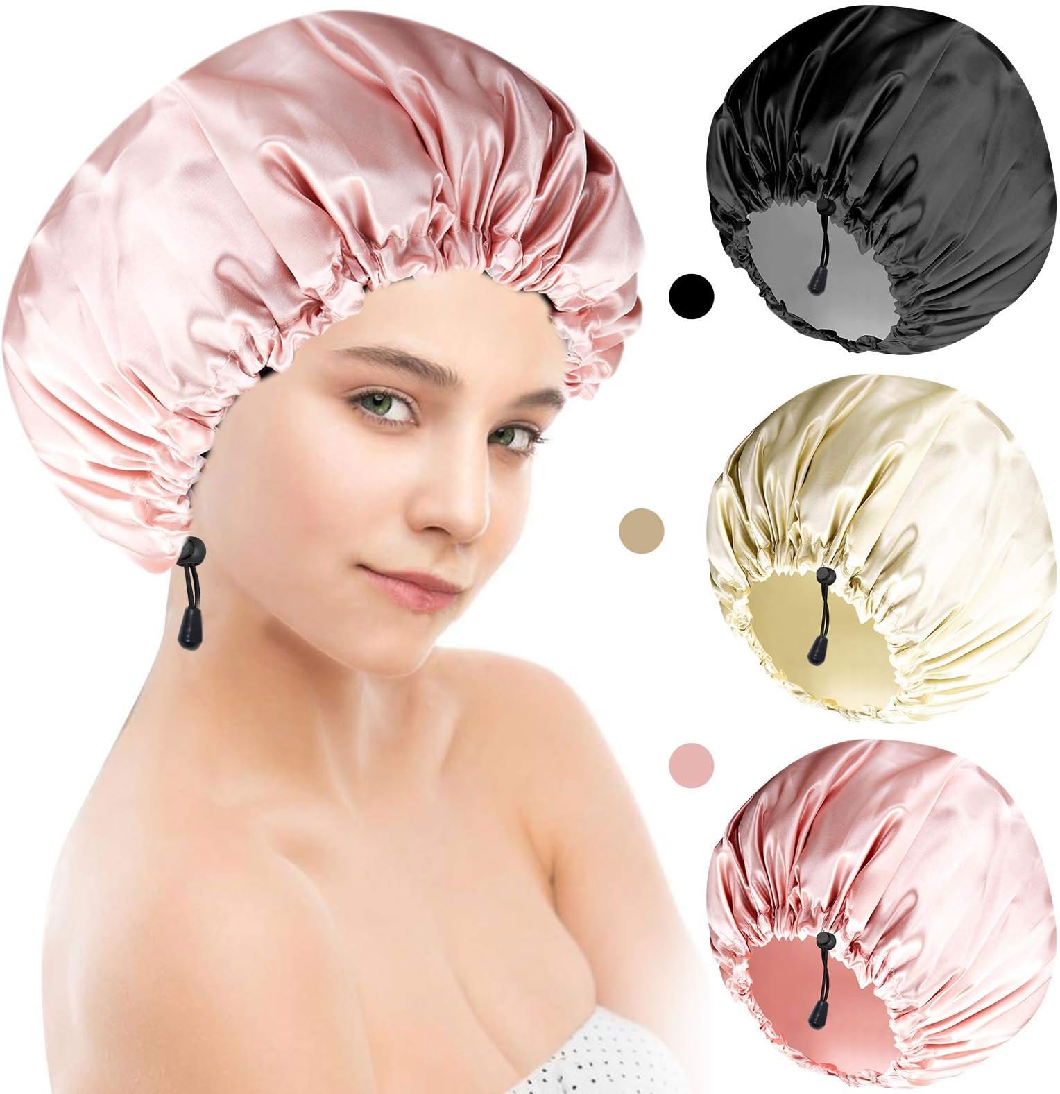 Amazon.com : Rbersea 3PCS Women's & Men's Waterproof Extra Large Shower ...