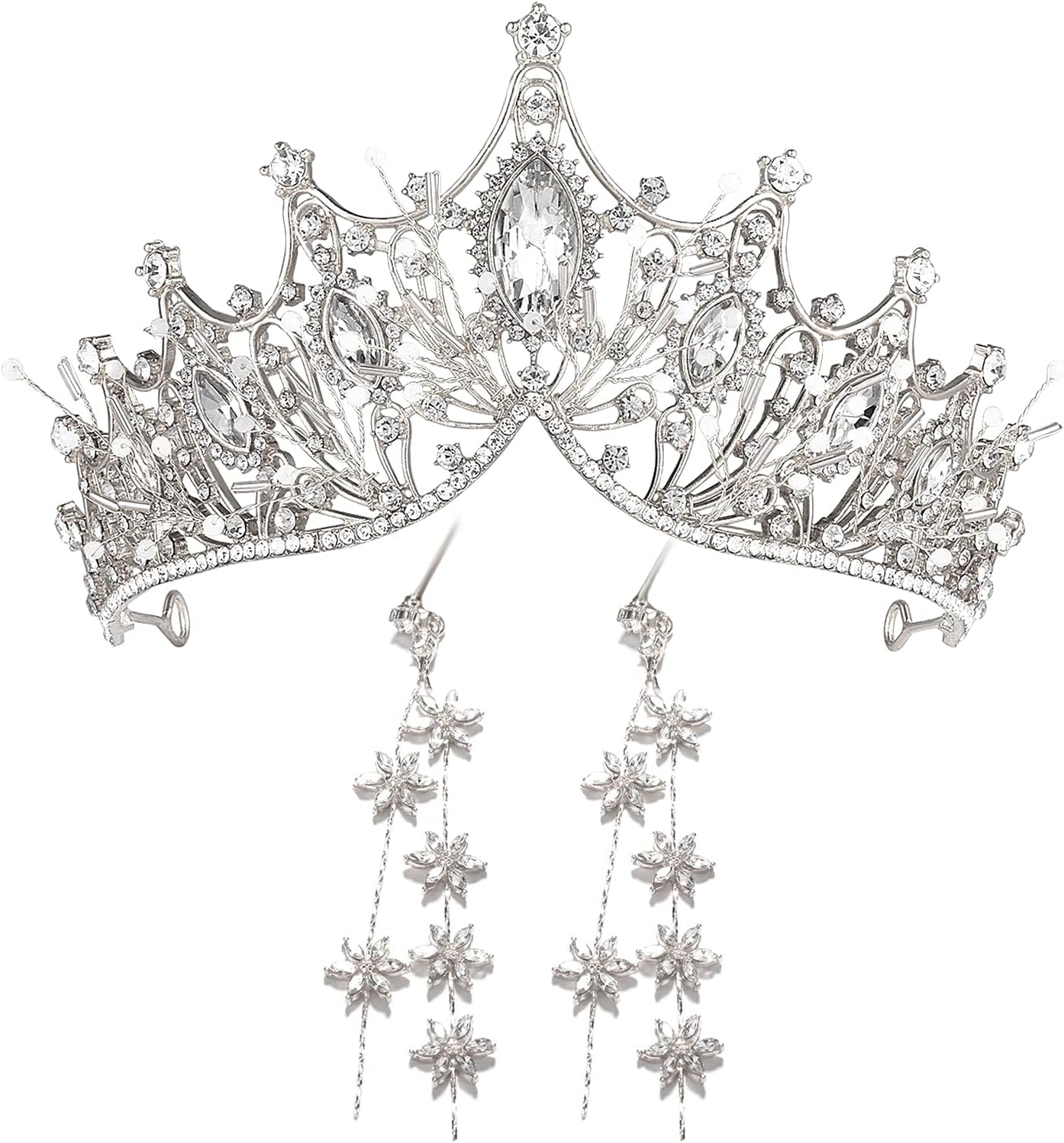 Amazon.com: Wedding Crown for Bride Rhinestone Princess tiara for Women ...