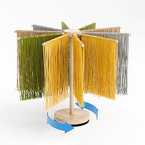 Amazon.com: Pasta Drying Rack with 10 Sticks, TALTBREX Wooden Rotary ...