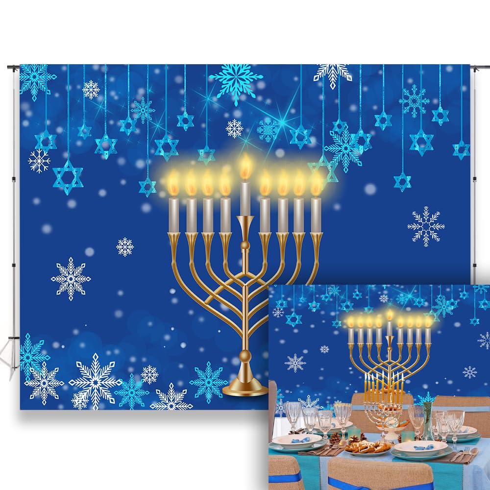 Amazon.com : KUKUSOUL 7x5ft Happy Hanukkah Backdrop Jewish Chanukah ...