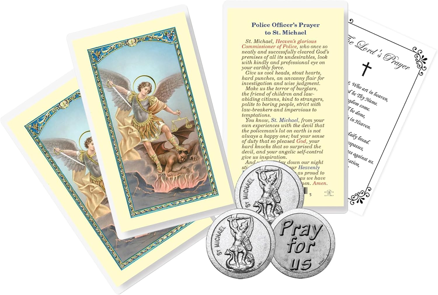 St Michael Police Prayer Card - St Michael Pocket Coin, The Lord's ...