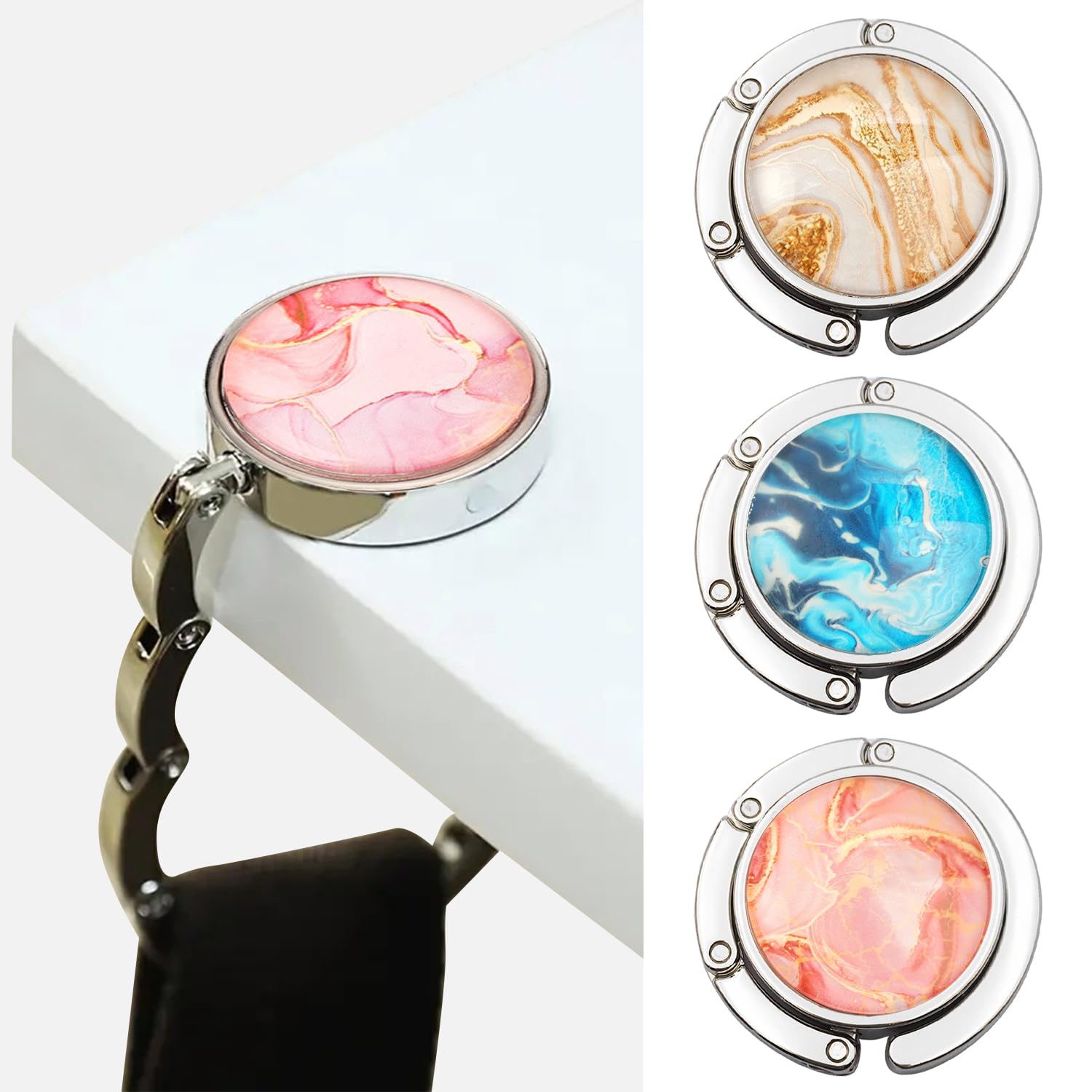 Amazon.com: Eosraffa Foldable Purse Hooks for Table - Purse Hanger for ...