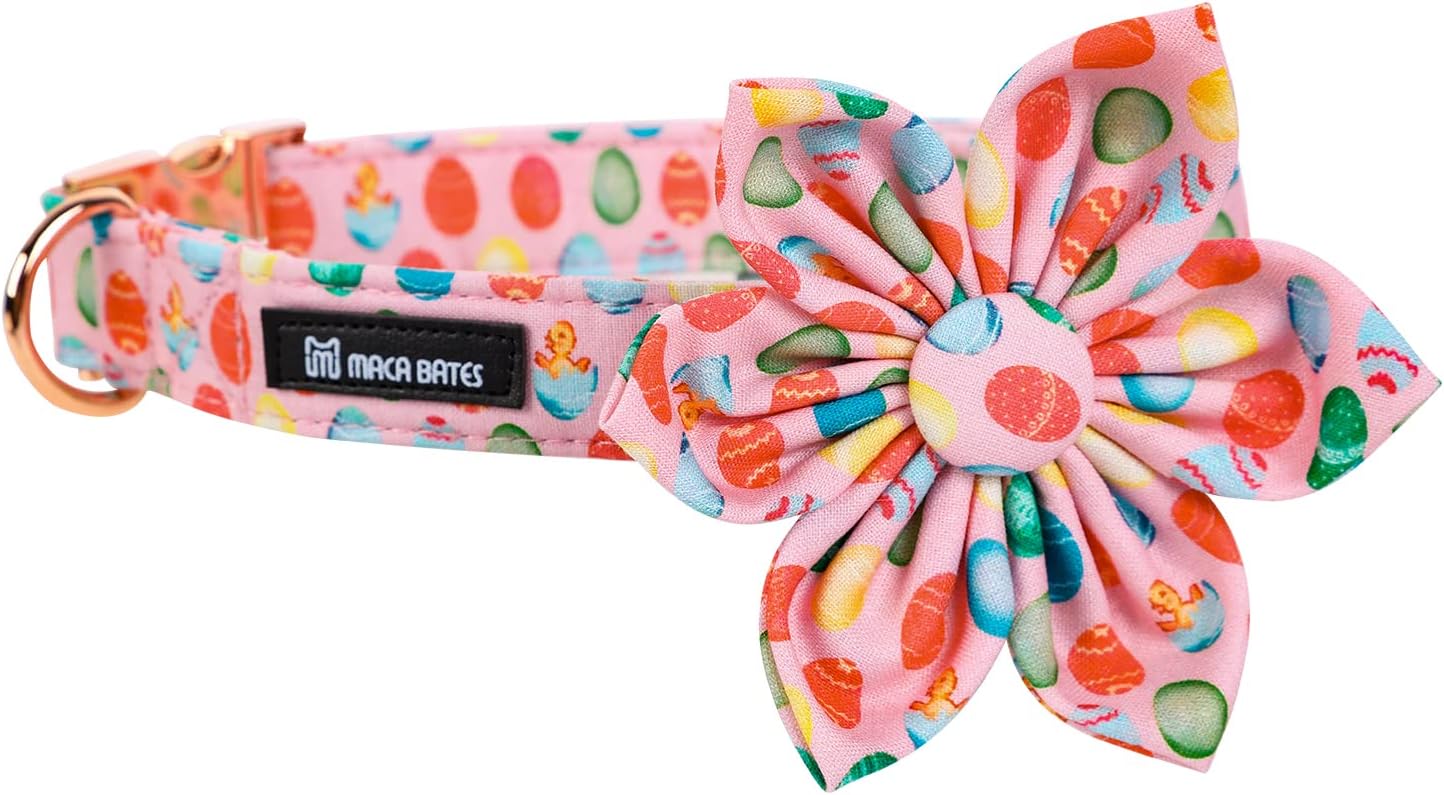 Amazon.com : MACA Bates Easter Egg Dog Collar with Bow/Flower/Bow tie ...