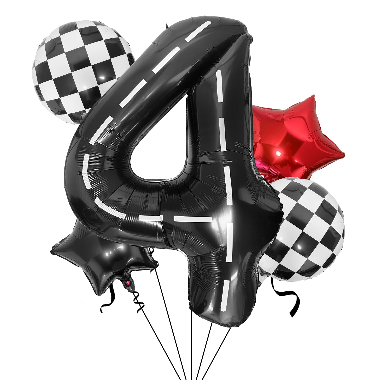 Snapklik.com : Race Car 4 Balloons 40 Inch Racetrack Number 4 Balloon ...