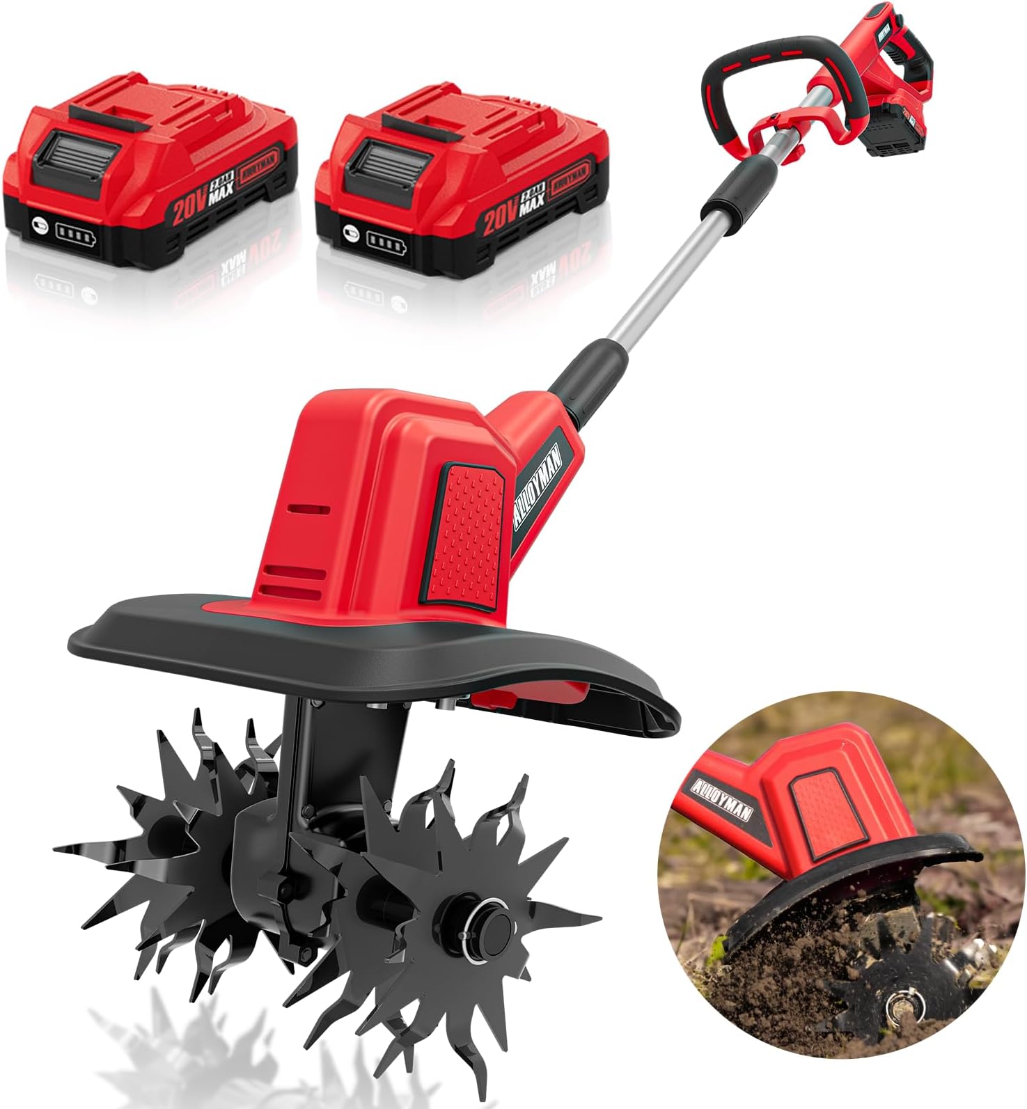 Amazon.com : Cordless Tiller Cultivator Compatible with Milwaukee 18V ...