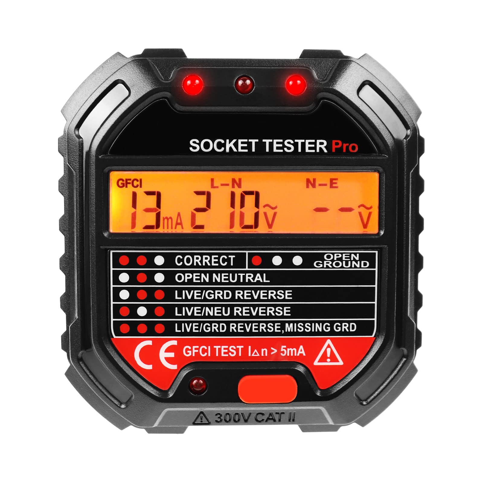 GFCI Outlet Tester with Color LCD Display, Receptacle Tester for ...