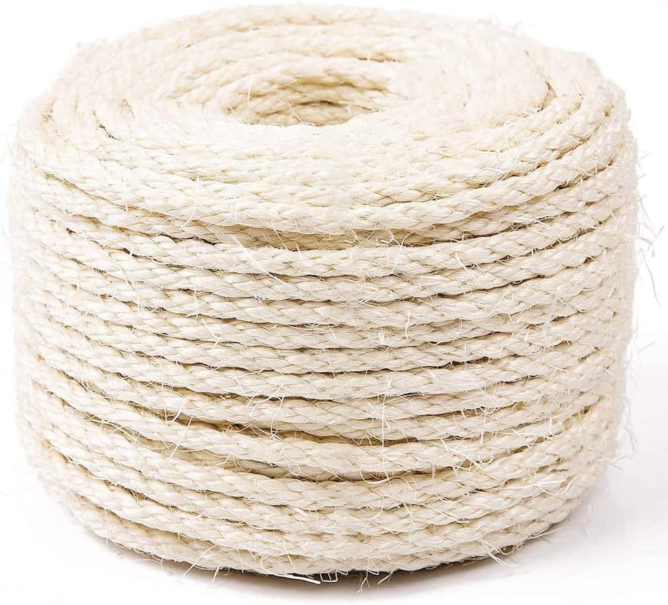 SGAVAHSG Sisal Rope for Cat Tree Cat Scratcher Repairing 33 FT, 6mm (1/ ...