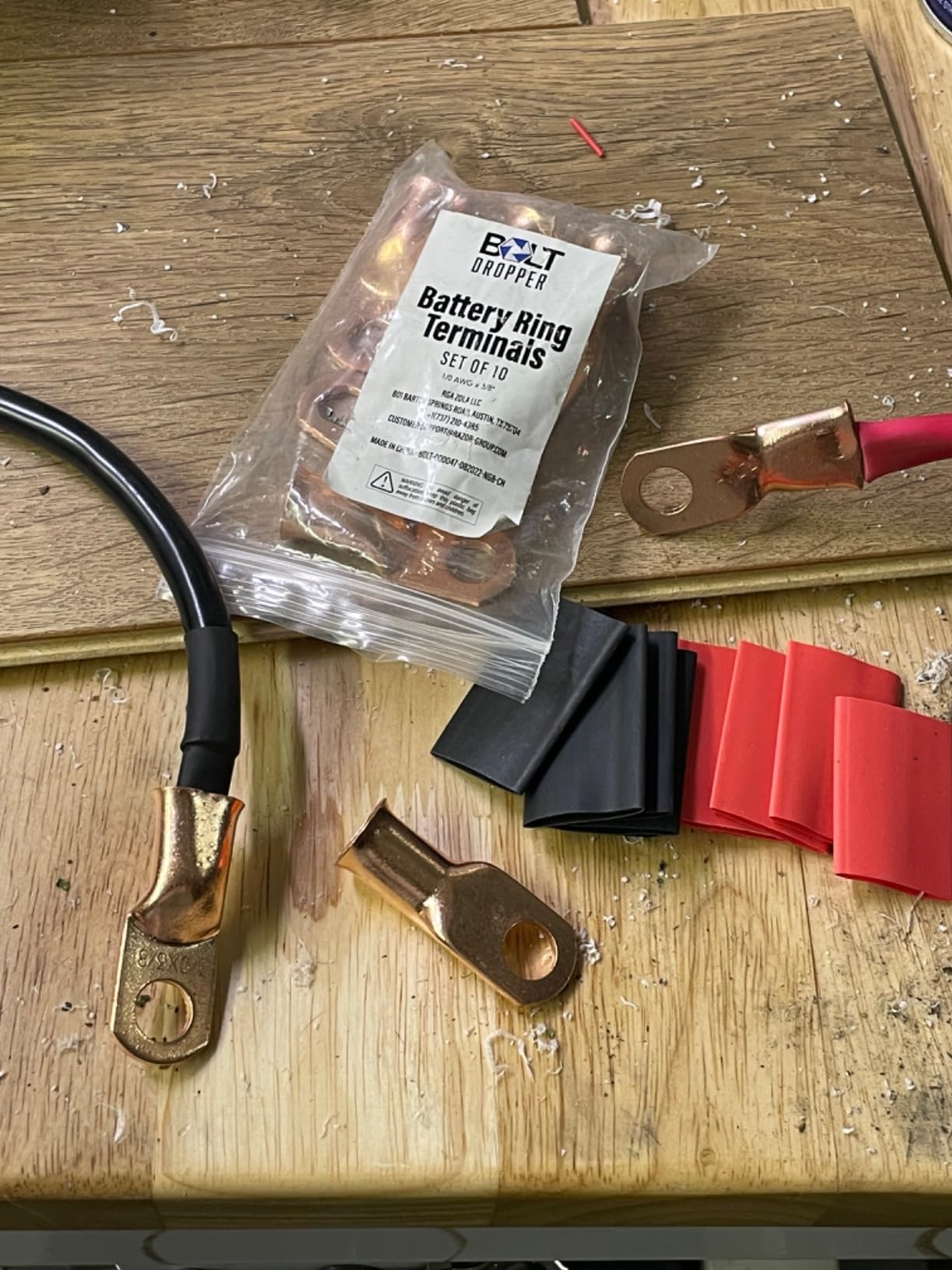 Bolt Dropper 1 AWG-3/8" Heavy Duty Wire Lugs Battery Cable Closed End ...