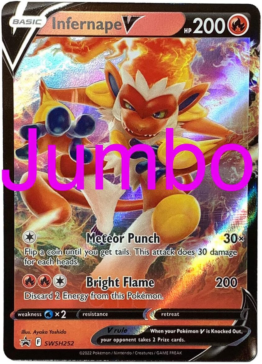 Infernape V **Jumbo** Card - Pokémon Black Star Promo Exclusive SWSH252 ...