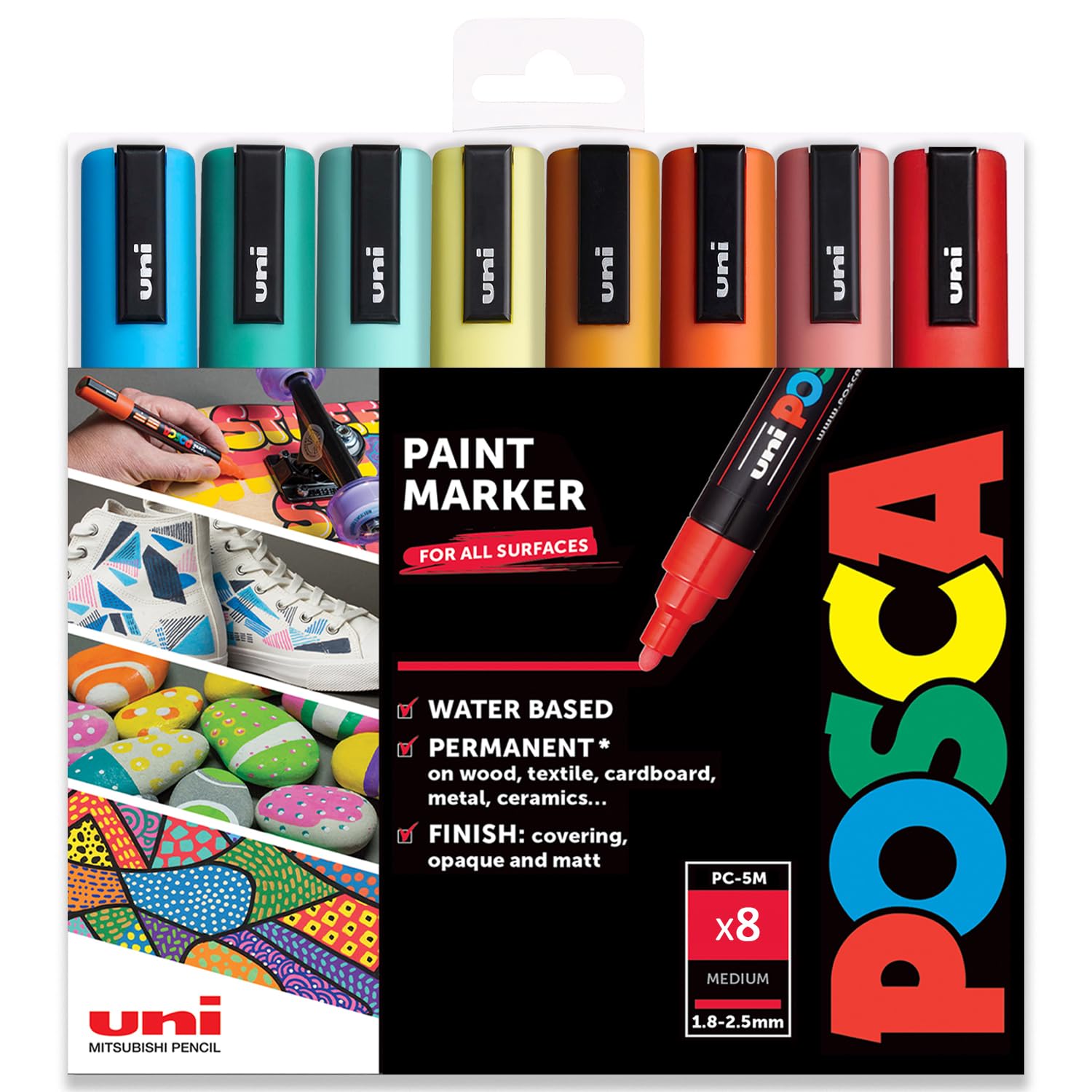 Posca - PC-5M - Paint Marker Art Pens - 1.8-2.5mm - Summer Tones Set of ...