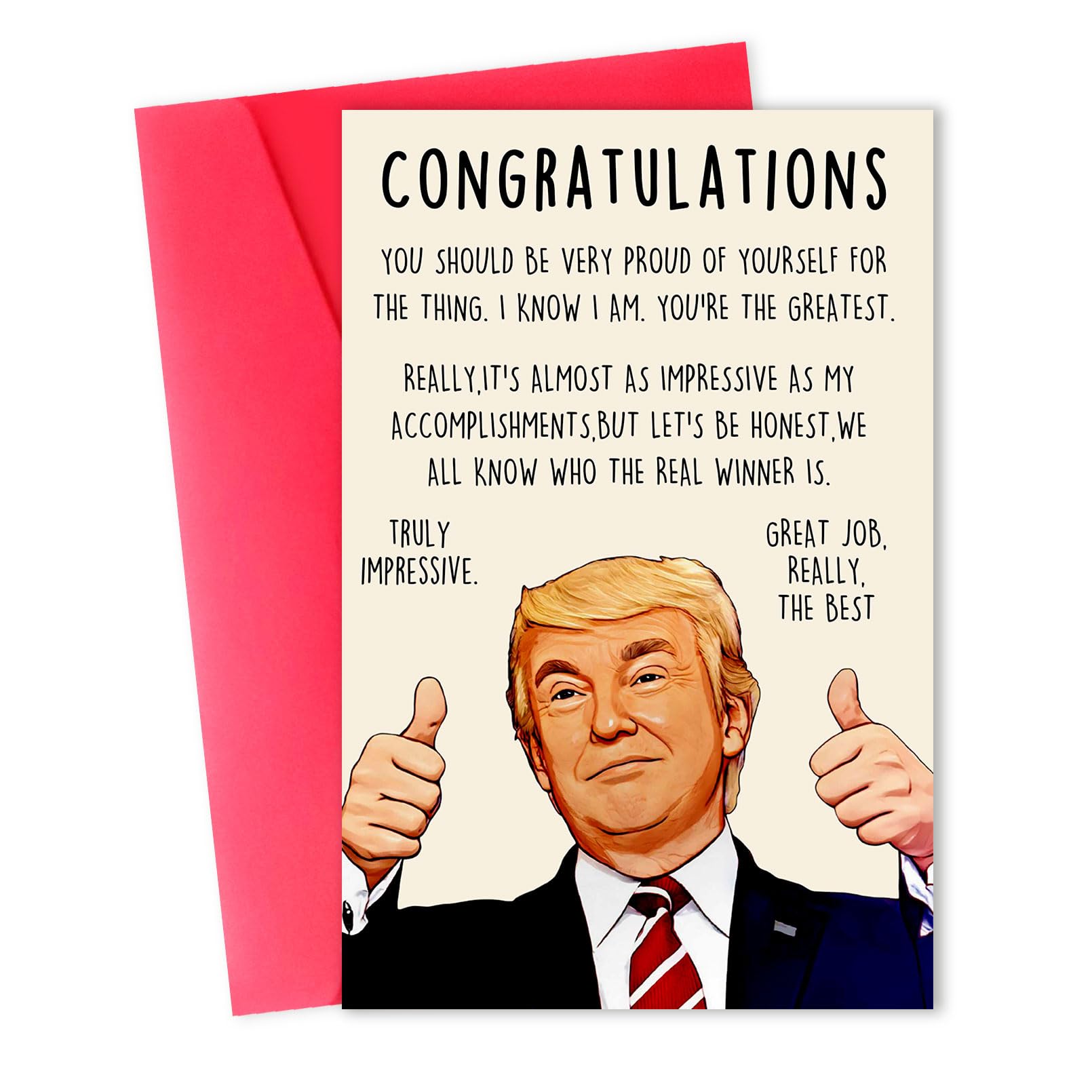 Amazon.com : ACHICGIRL Funny Trump Congratulations Card for Him Her ...