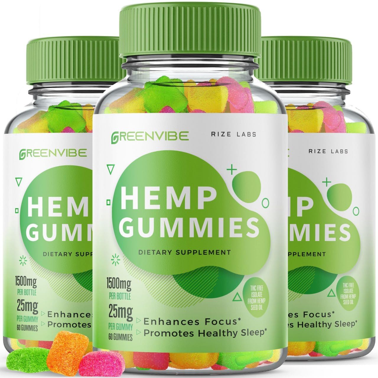Amazon.com: rize labs (Pack of 3 Green Vibe Gummies - All-Natural ...