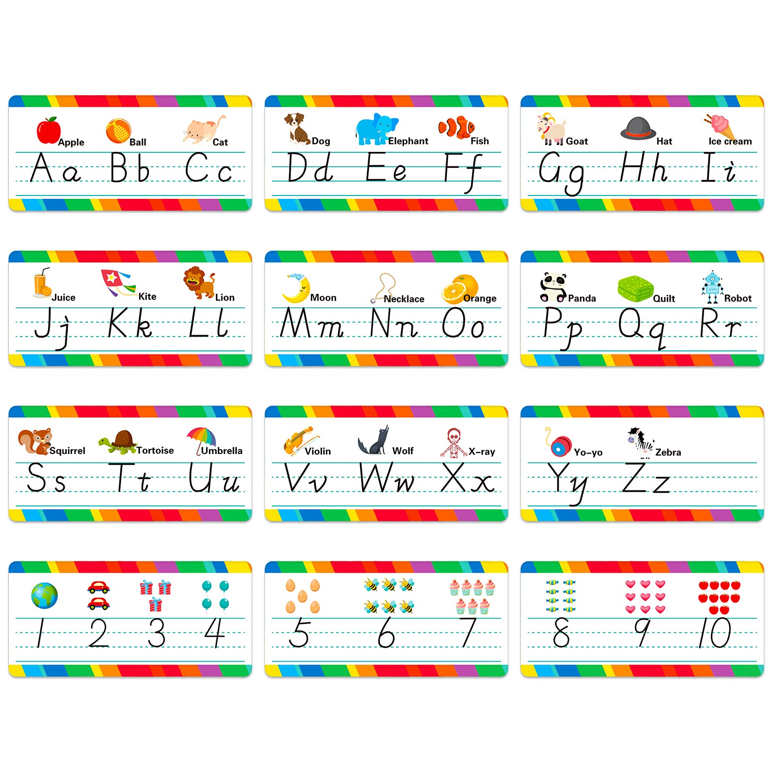 Buy FLYAB Educational s,12pcs Alphabet Number Classroom Decorations ...