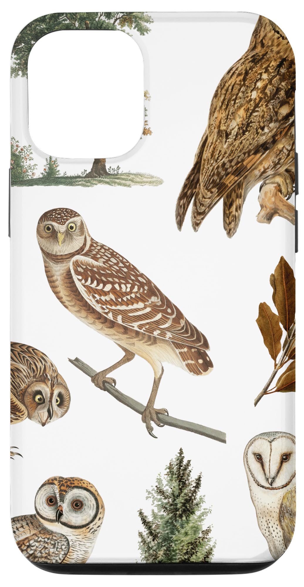 Vintage Owl Pattern Nested Owls Adorn It Retro Print Modern Cotton